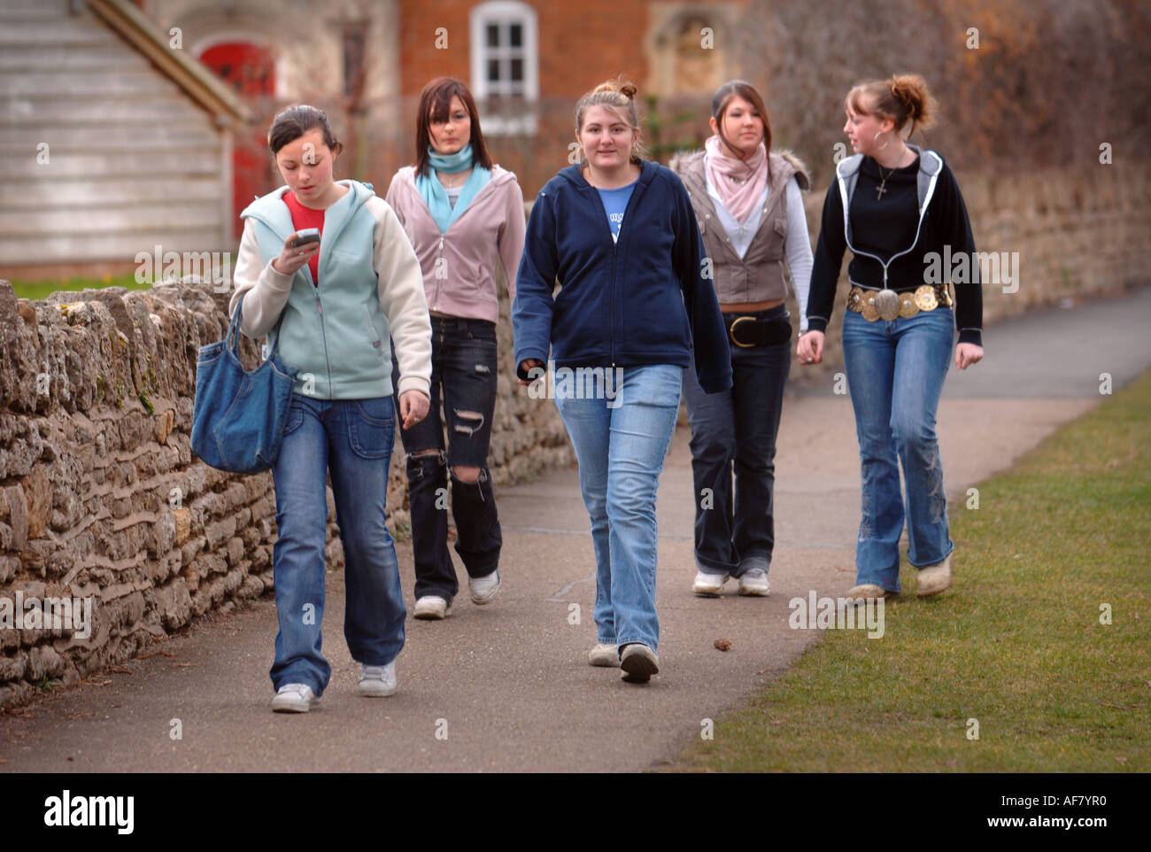 Five Girls Walking