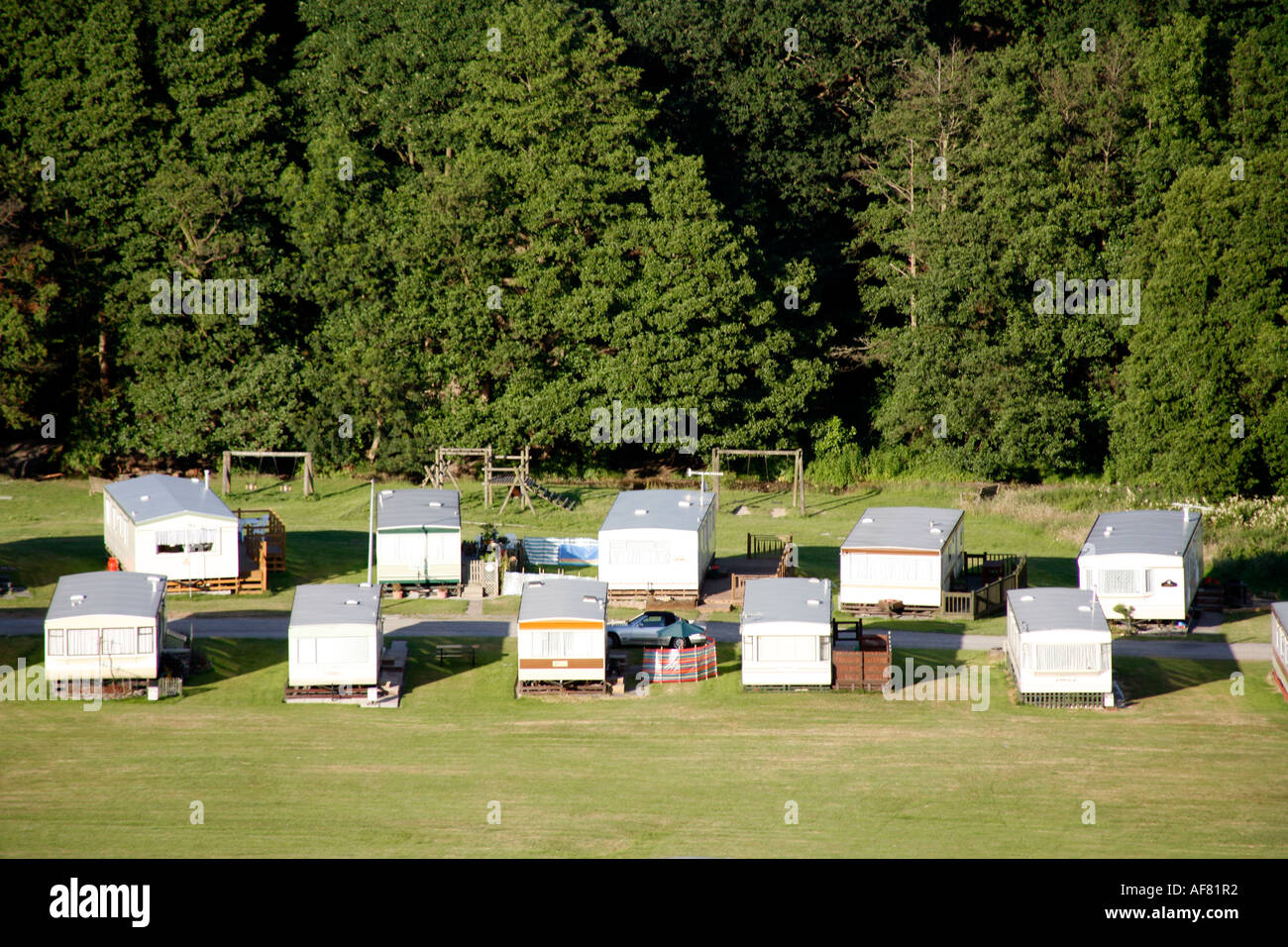 Rows of Static Holiday Caravans Stock Photo - Alamy