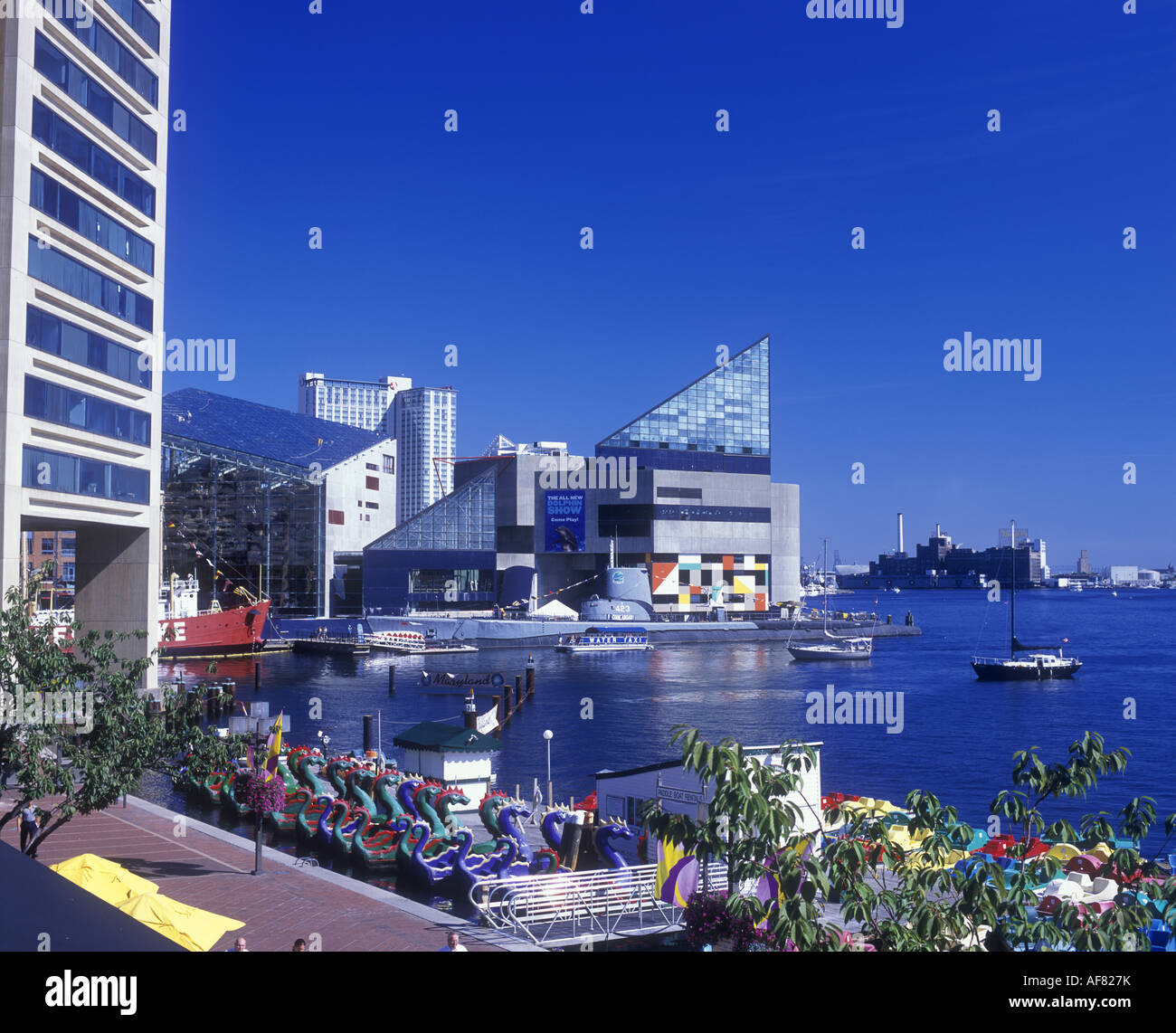 MARITIME MUSEUM INNER HARBOR BALTIMORE SKYLINE MARYLAND USA Stock Photo ...