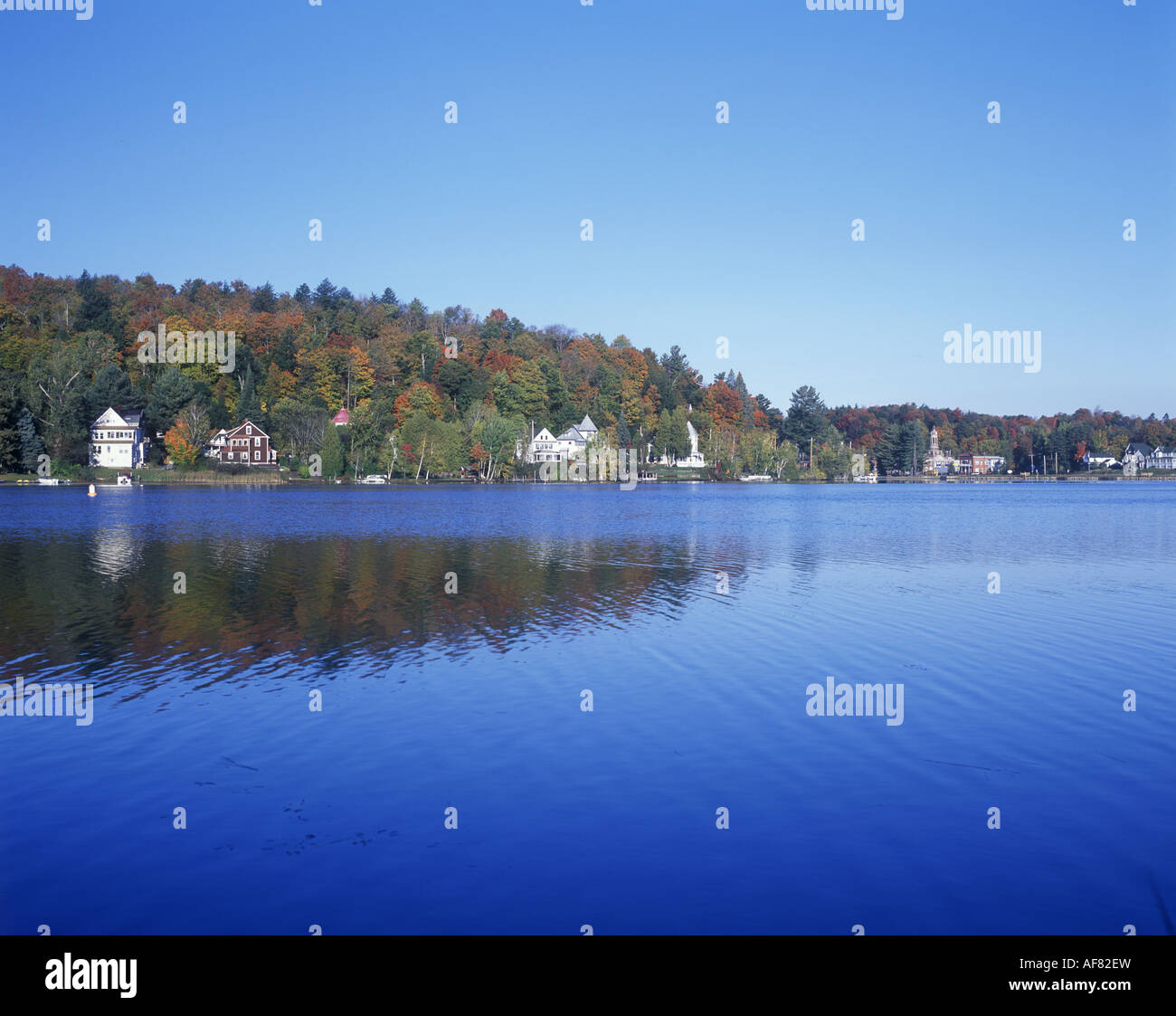 FLOWER LAKE SARANAC LAKE ADIRONDACKS NEW YORK STATE USA Stock Photo - Alamy