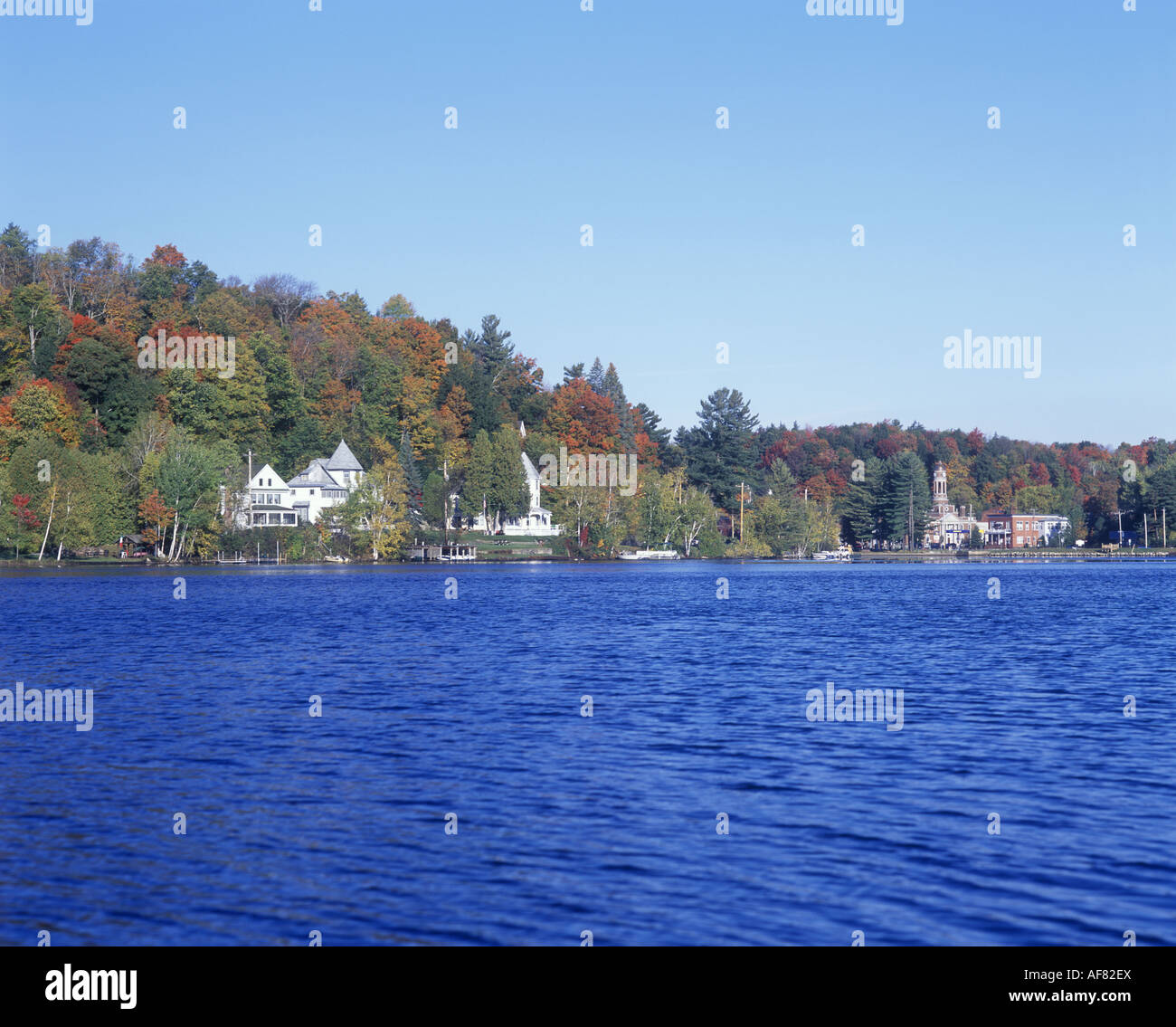 FLOWER LAKE SARANAC LAKE ADIRONDACKS NEW YORK STATE USA Stock Photo - Alamy