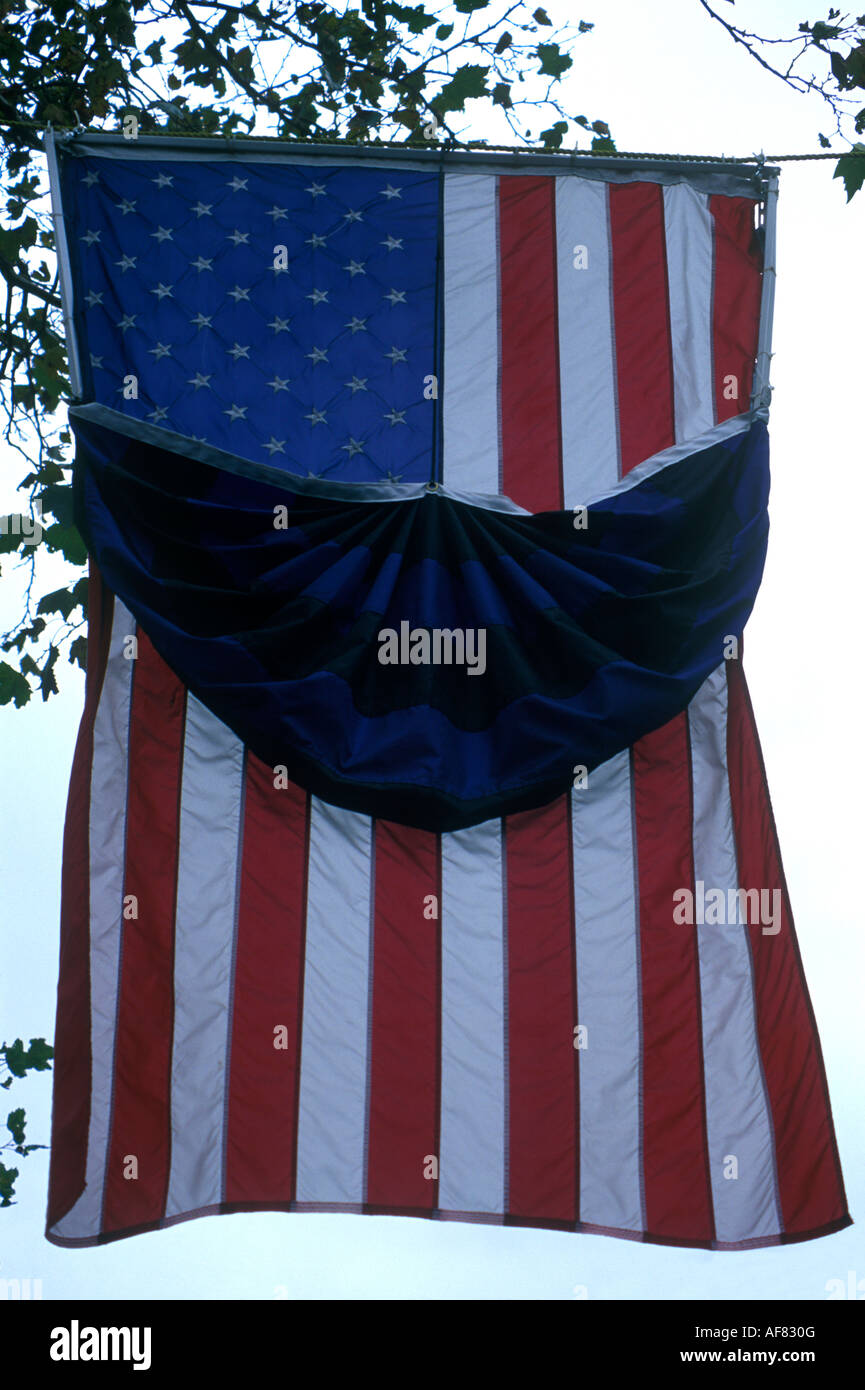 UNITED STATES FLAG DRAPED WITH MOURNING BAND Stock Photo - Alamy