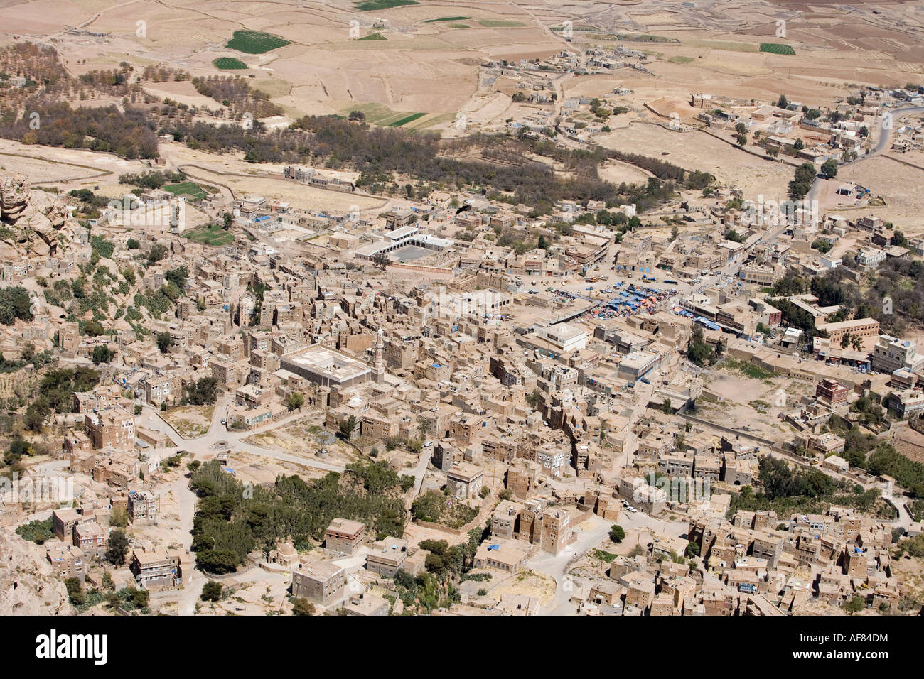 Shibam, View from Mountain-Top Village of Kawkaban, Yemen Stock Photo ...