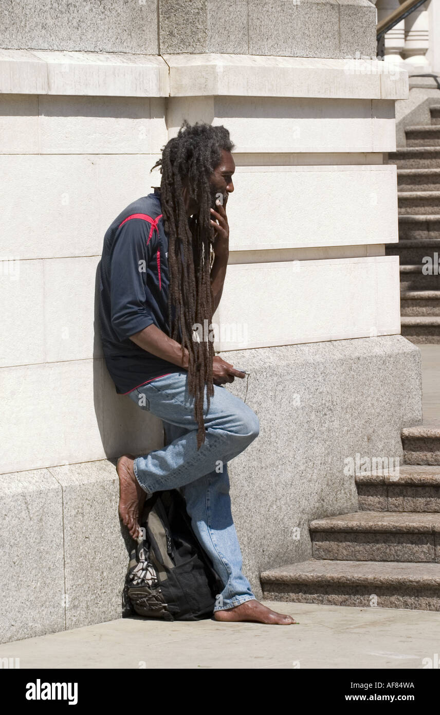 Rastafarian man outside Broadgate complex Stock Photo - Alamy
