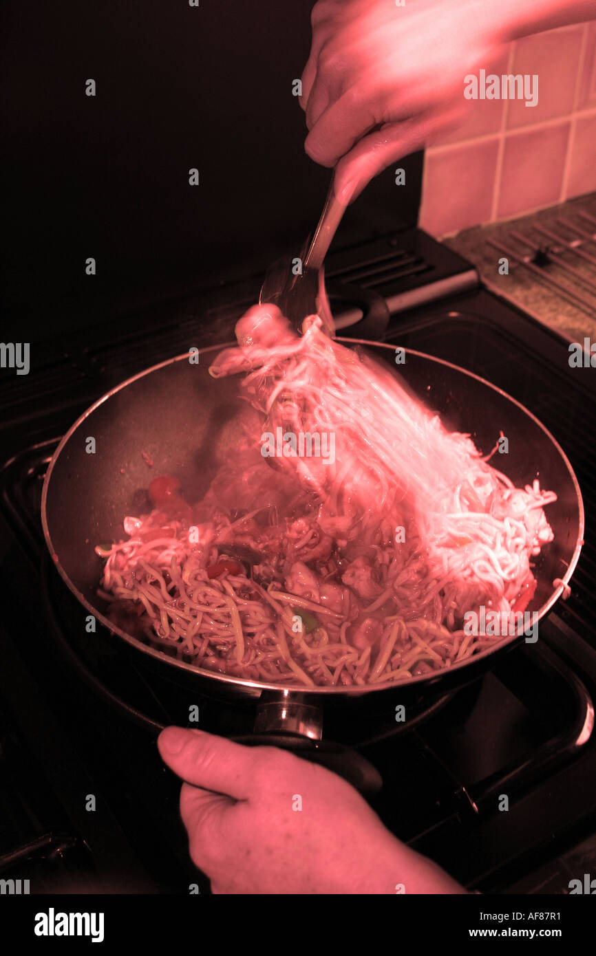 A Stock Photograph of a Woman Making a Stir Fry Stock Photo - Alamy
