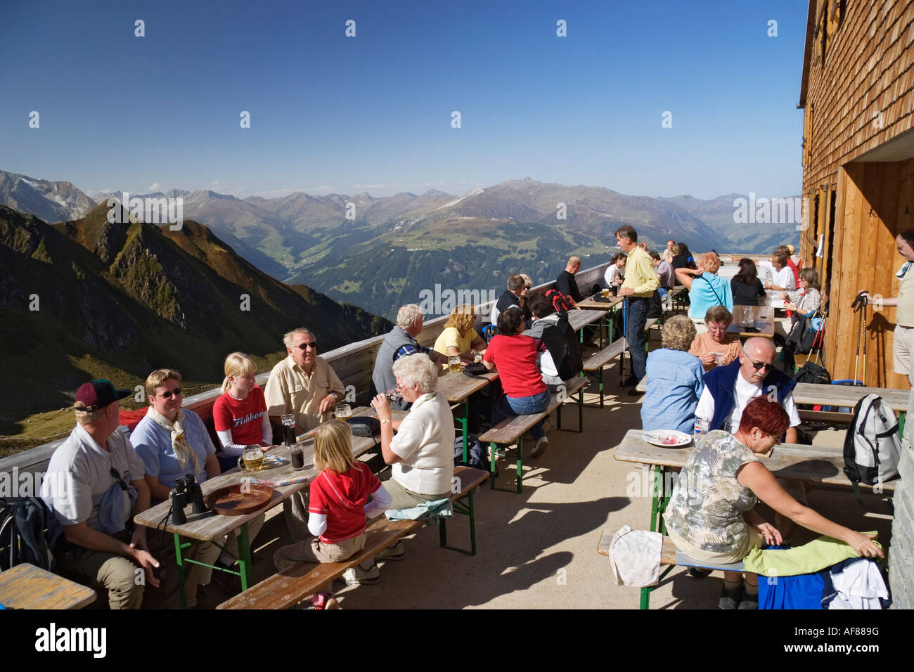 panorama restaurant, Zillertaler mountains, Alps, Austria Stock Photo ...