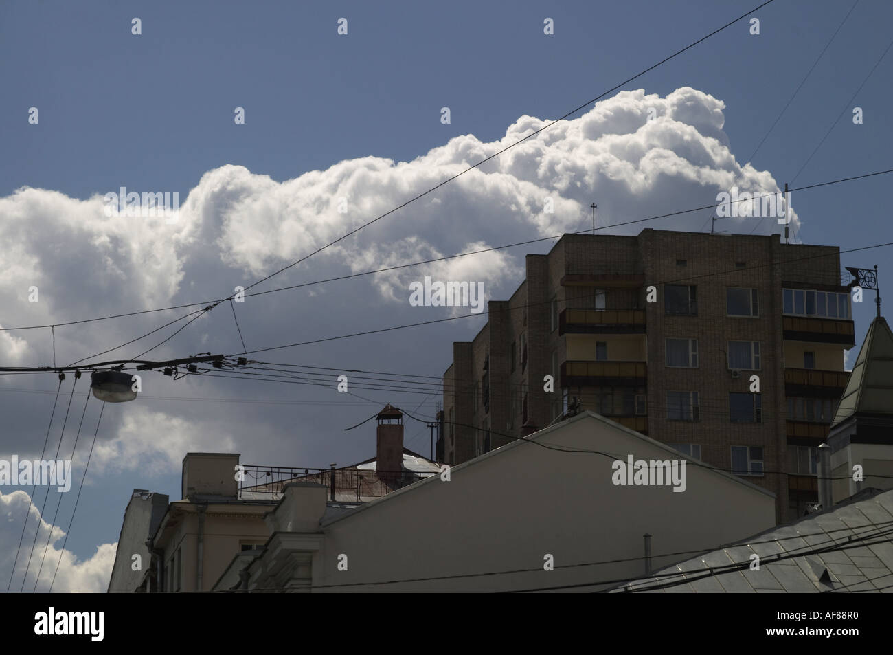 Moscow buildings and clouds 1 Stock Photo - Alamy