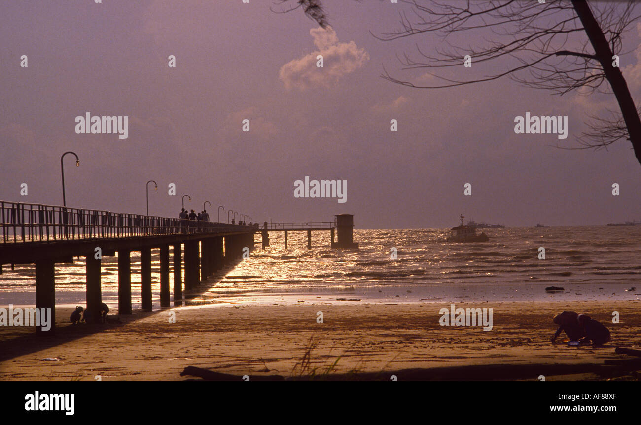 Long Jetty at Shell Beach MIRI Sarawak Borneo Malaysia Stock Photo - Alamy