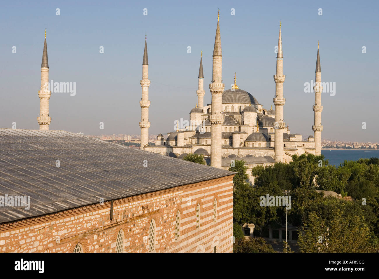 Sultan Ahmet Blue Mosque, View from rooftop of Hotel Imbrahim Pasha ...