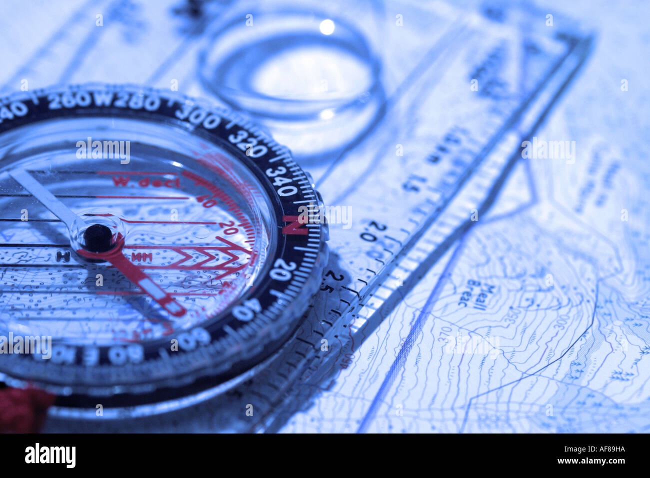A Stock Photograph of a Compass on a Map Stock Photo - Alamy