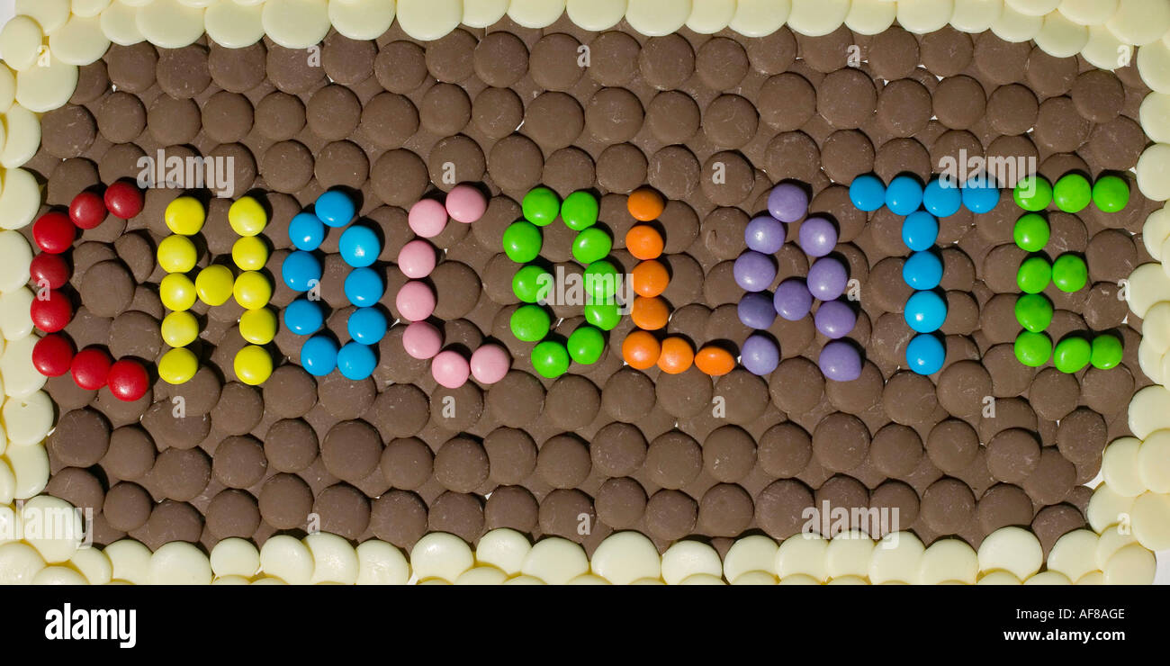 White chocolate buttons with hundreds and thousands hi-res stock ...