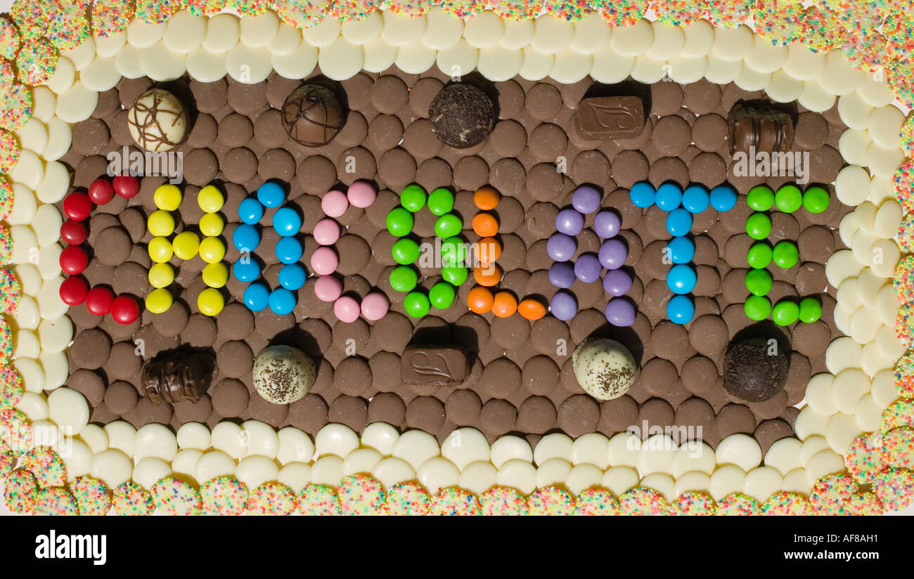 White chocolate buttons with hundreds and thousands hi-res stock ...