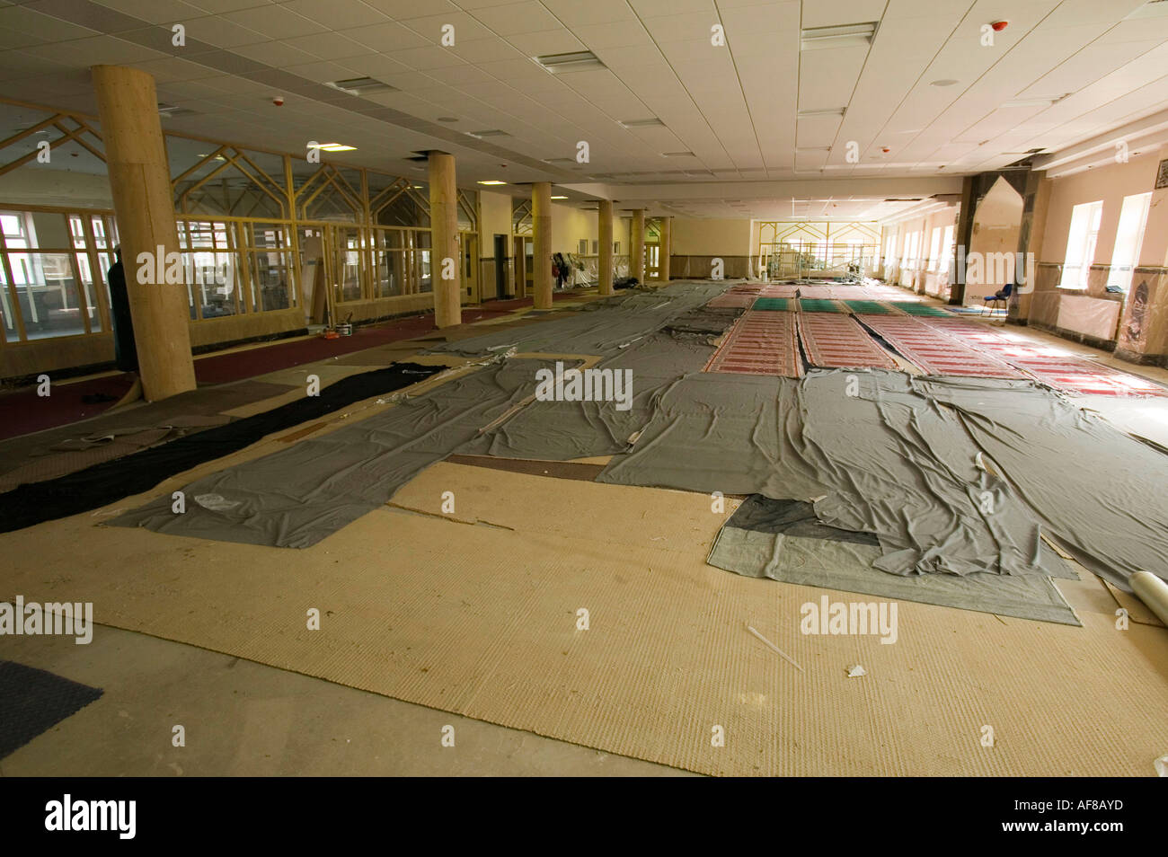 the inside of a new mosque being built in Blackburn, lancashire, UK ...