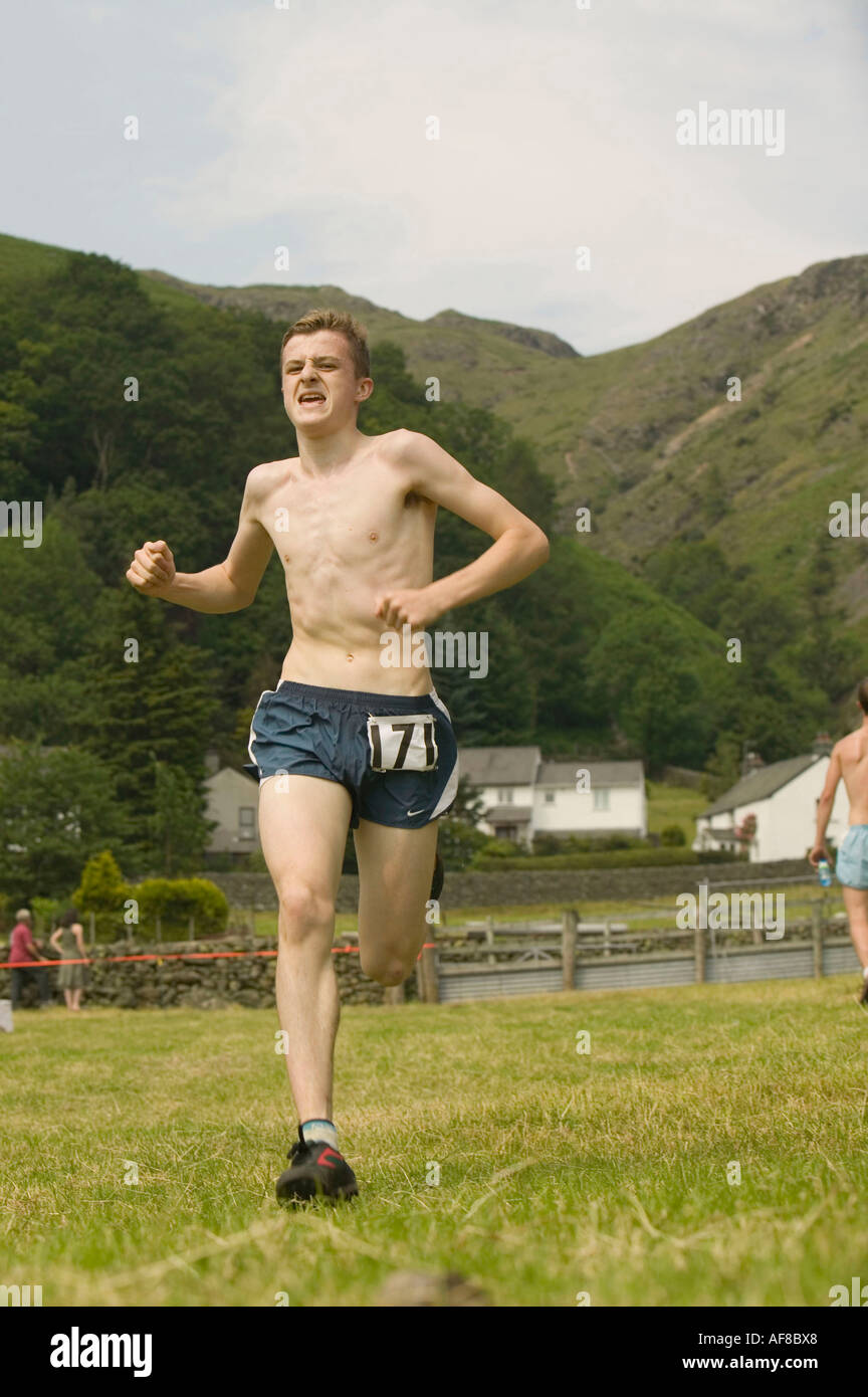 a fell runner in the Langdale gala race, Lake district, UK Stock Photo ...