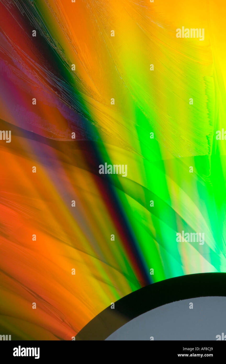 light refracted of the surface of a CD Stock Photo - Alamy