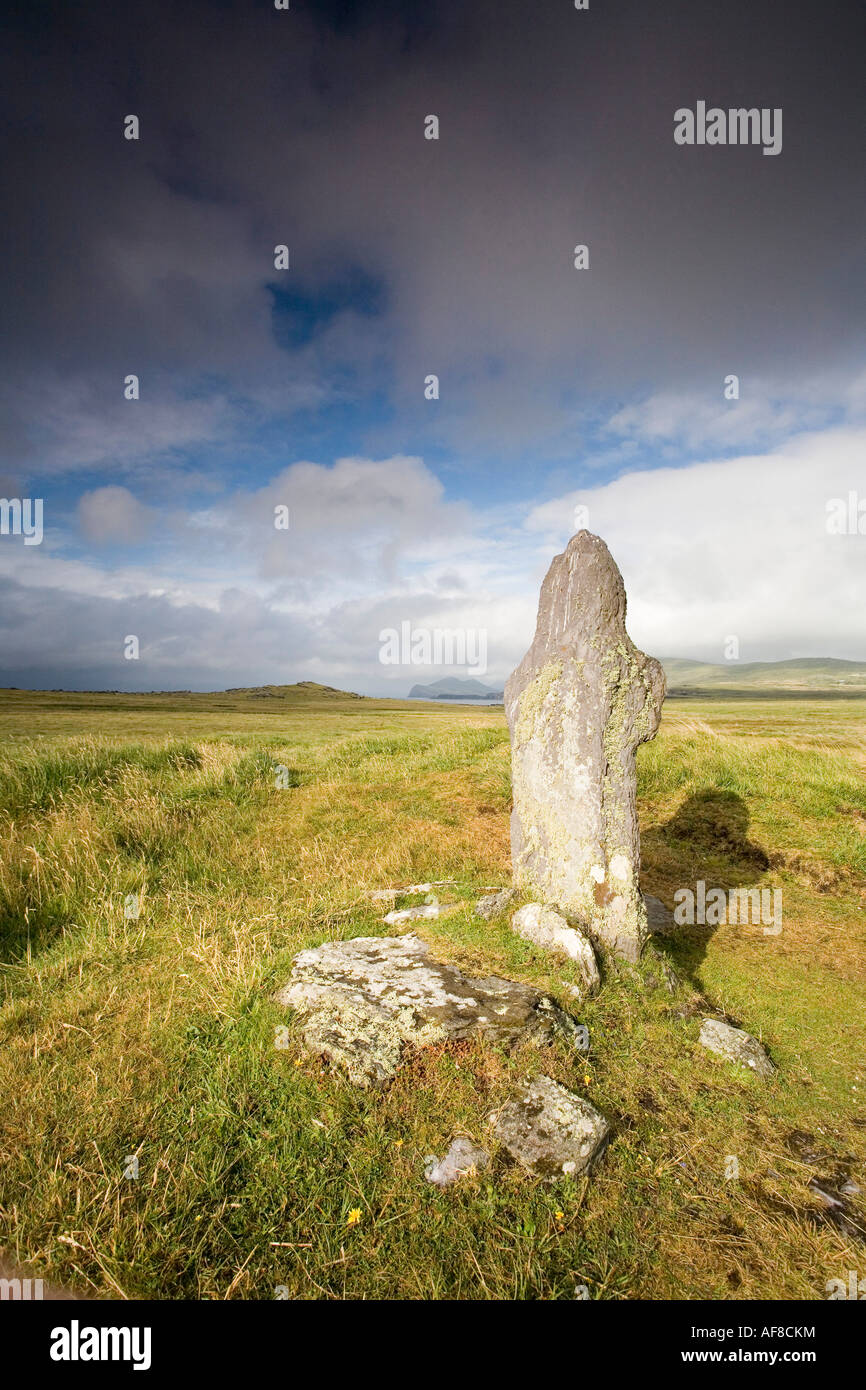 Celtic cross on Valencia Island, Ring of Kerry, Ireland, Europe Stock ...