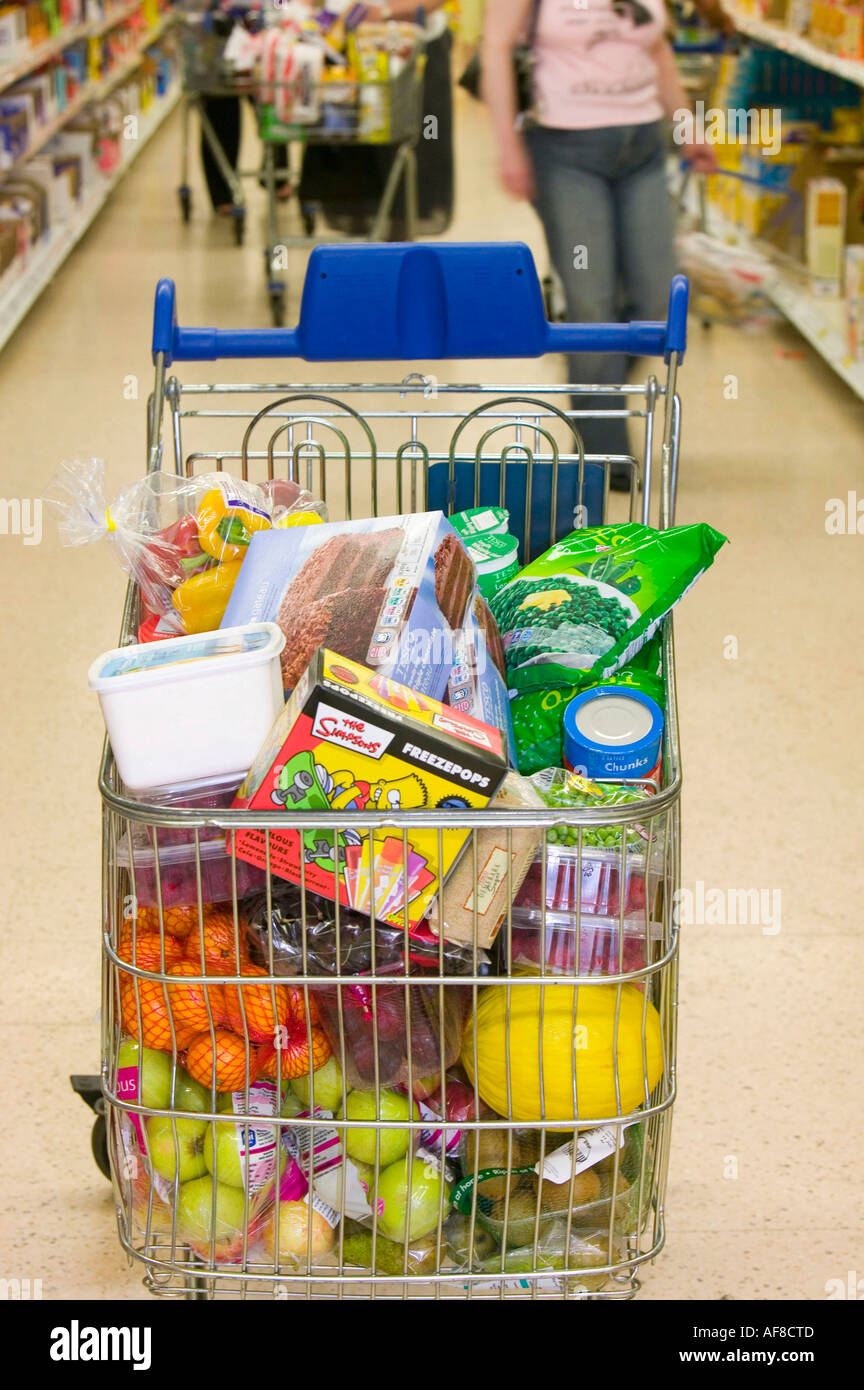 Tesco Supermarket Trolley Food Shopping High Resolution Stock ...