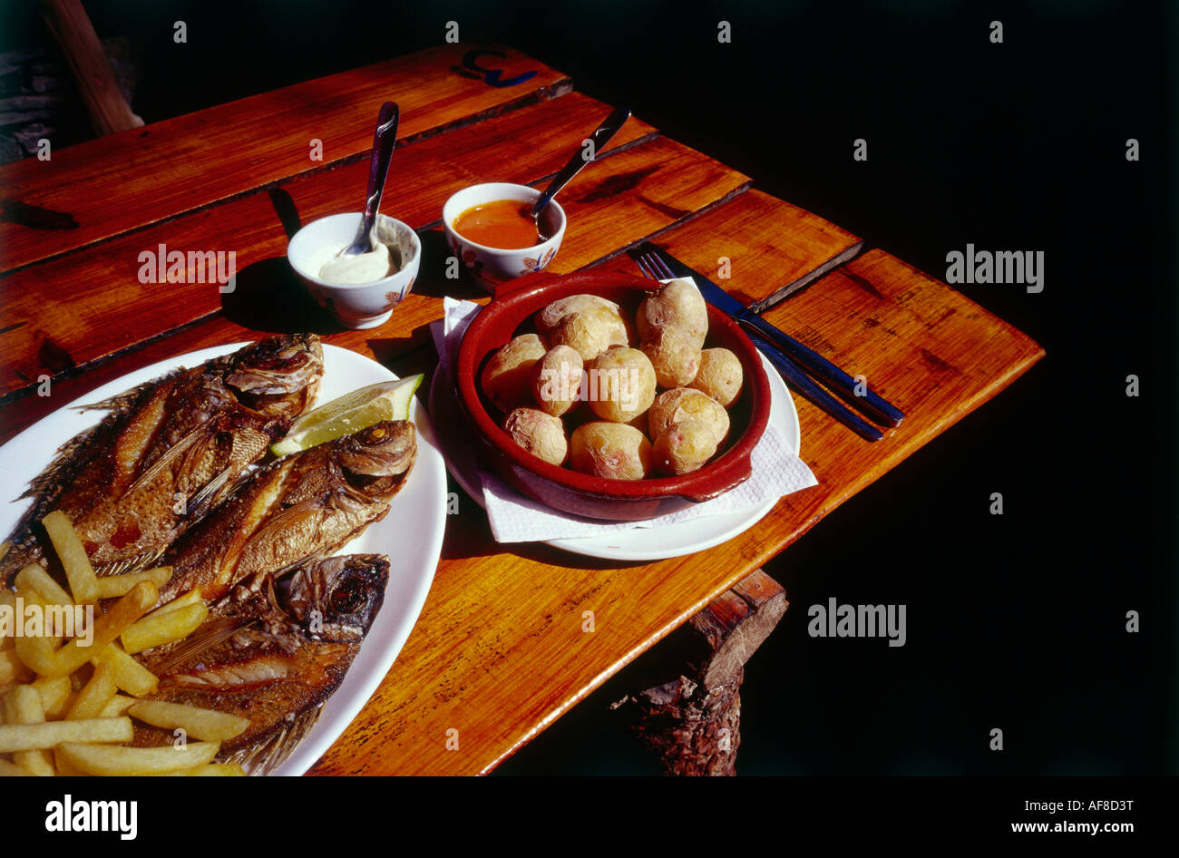 Fish dish, Gran Canaria, Canary Islands, Spain, Europe Stock Photo - Alamy