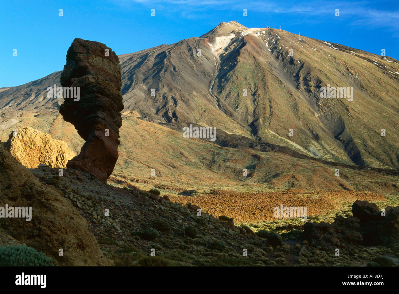 Roque Cinchado and Pico del Teide, Peak of Teide, 3718m, the island´s ...