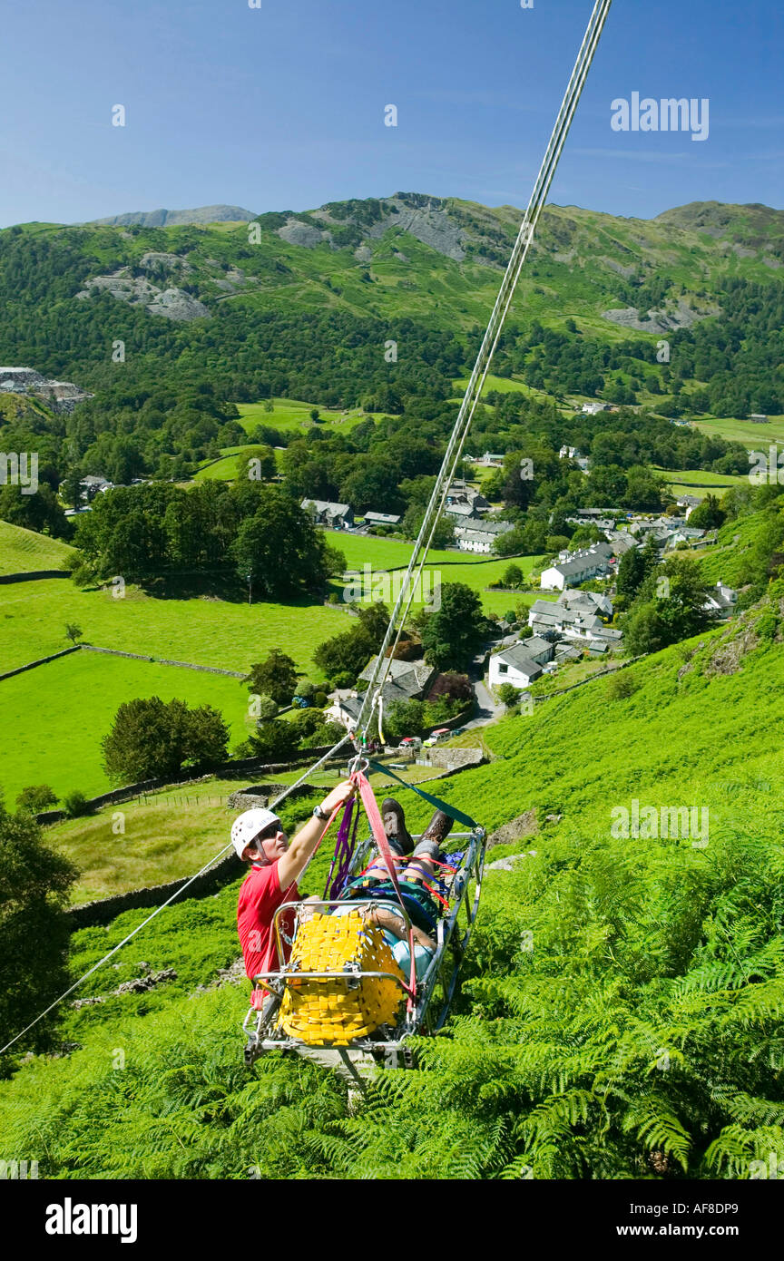 members of Langdale Ambleside Mountain rescue team doing a vertical ...