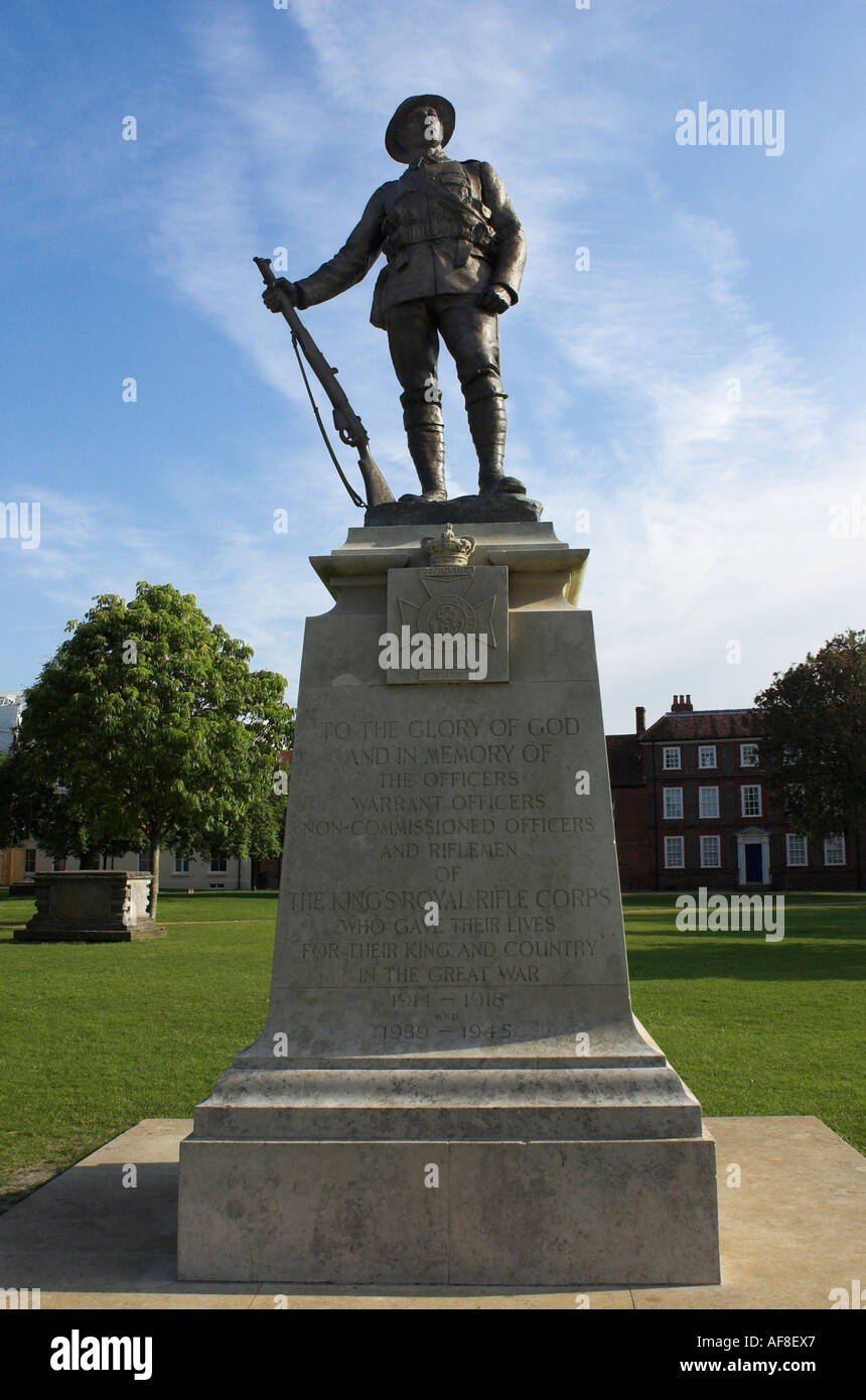 Statue commemorating the officers and men of the King's Royal Rifle ...