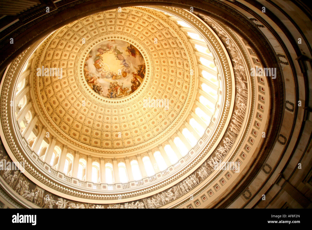Dome ceiling, Rotunda interior, United States Capitol, the United ...