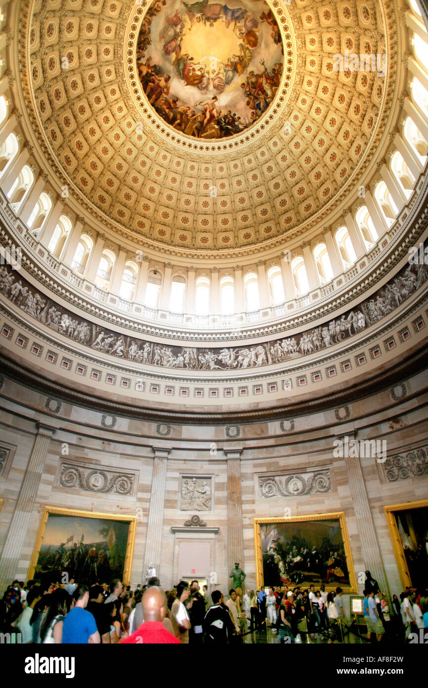 Dome ceiling, Rotunda interior, United States Capitol, the United ...