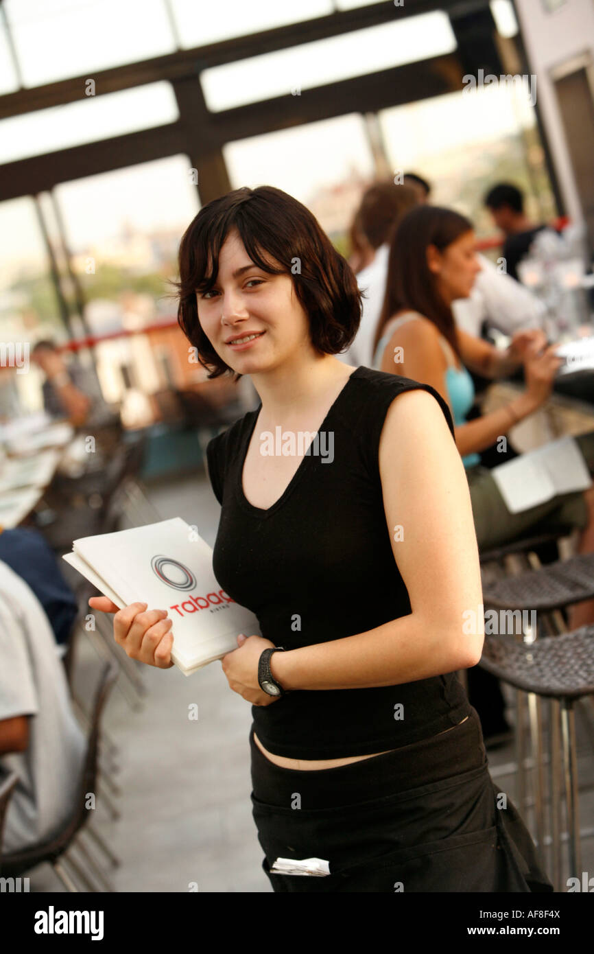 A waitress in Tabaq Restaurant, Washington DC, United States, USA Stock ...