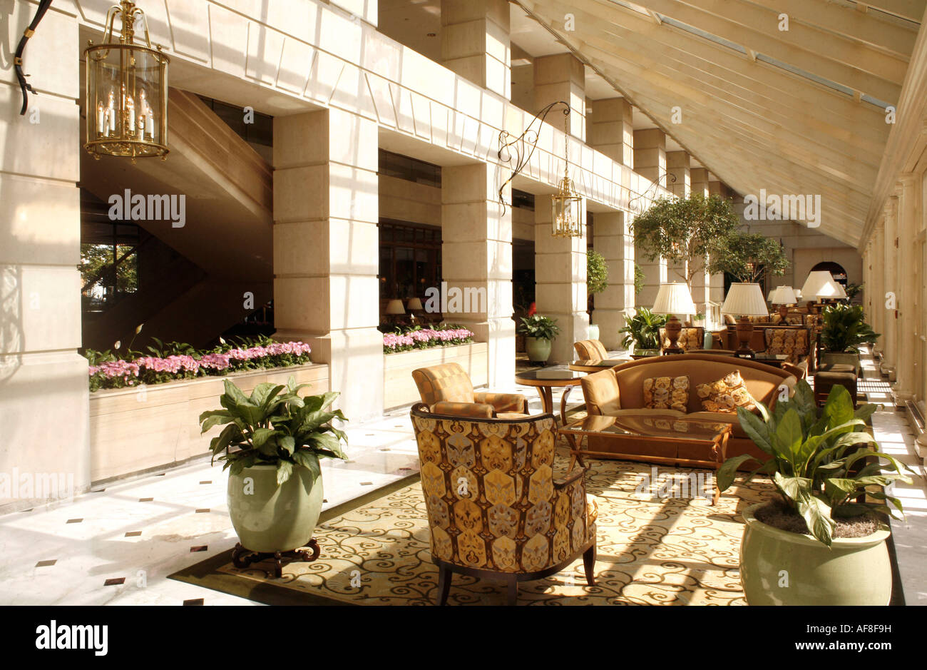 The lobby of the Fairmont Hotel, Washington DC, United States, USA ...