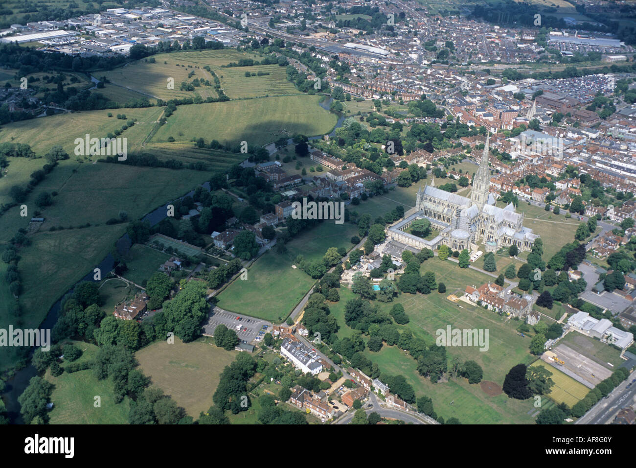 Salisbury cathedral aerial hi-res stock photography and images - Alamy