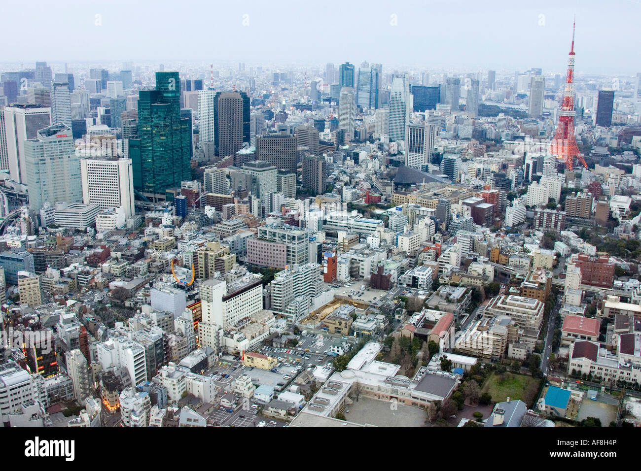 City view from Roppongi Hills Mori Tower, Roppongi Hills to Tokyo Tower ...