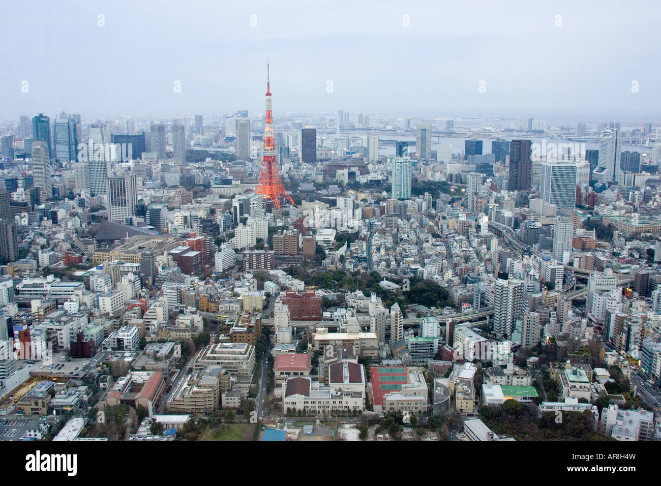 City view from Roppongi Hills Mori Tower, Roppongi Hills to Tokyo Tower ...