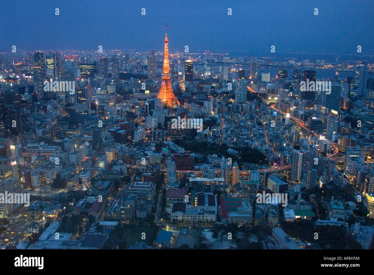 City view from Roppongi Hills Mori Tower, Roppongi Hills to Tokyo Tower ...
