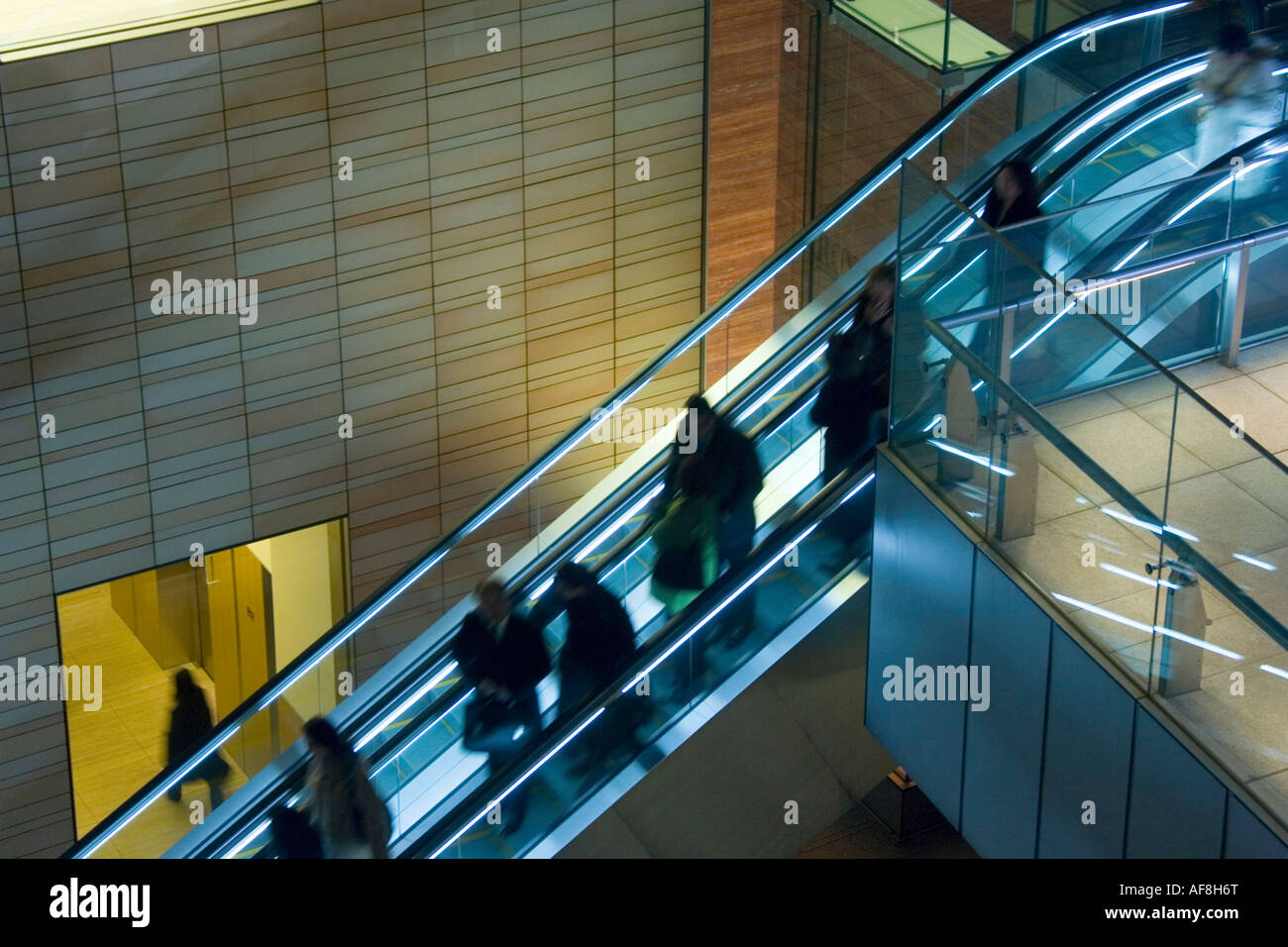 Escalator in building, Tokyo, Japan Stock Photo - Alamy