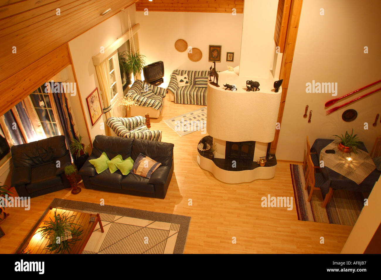 Modern Finnish living room interior Stock Photo - Alamy