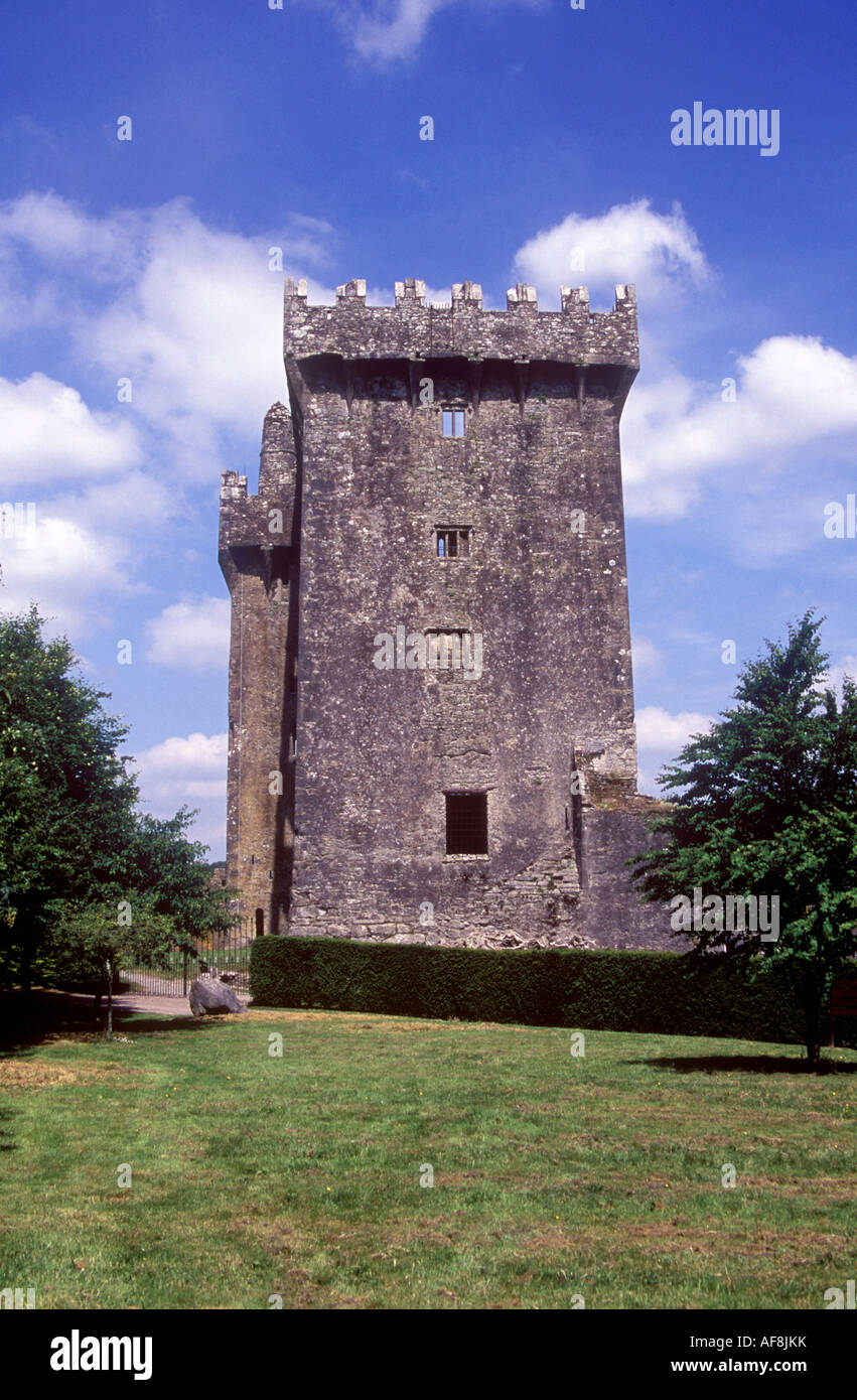 The massive square 85tft high keep of the 15th century Blarney Castle ...