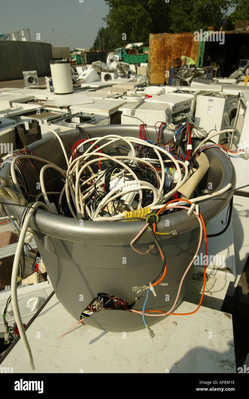 Electrical waste awaiting processing at a recycling centre Stock Photo ...