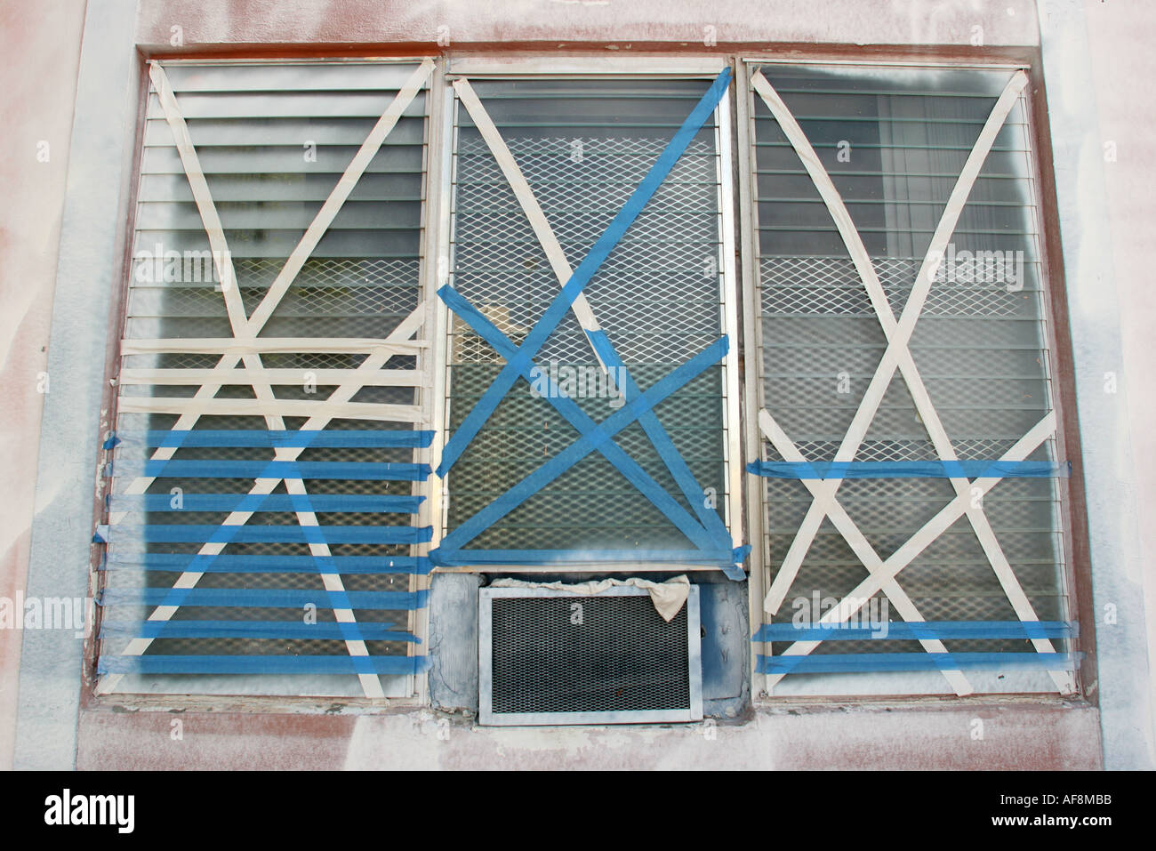 Miami Beach Florida,North Beach,painter's tape,window,under new ...