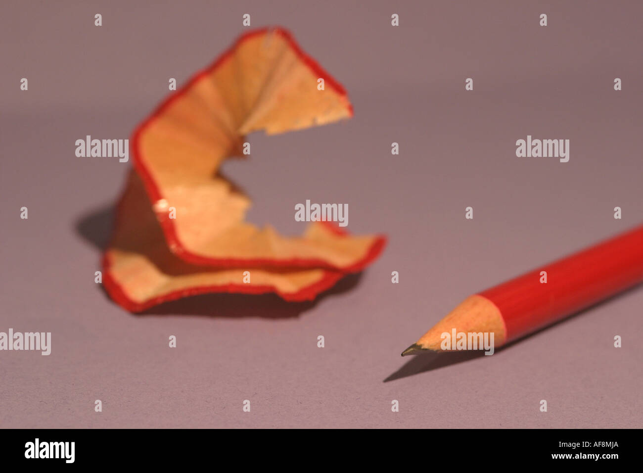 A Stock Photograph of a Pencil and Pencil Sharpenings Stock Photo - Alamy