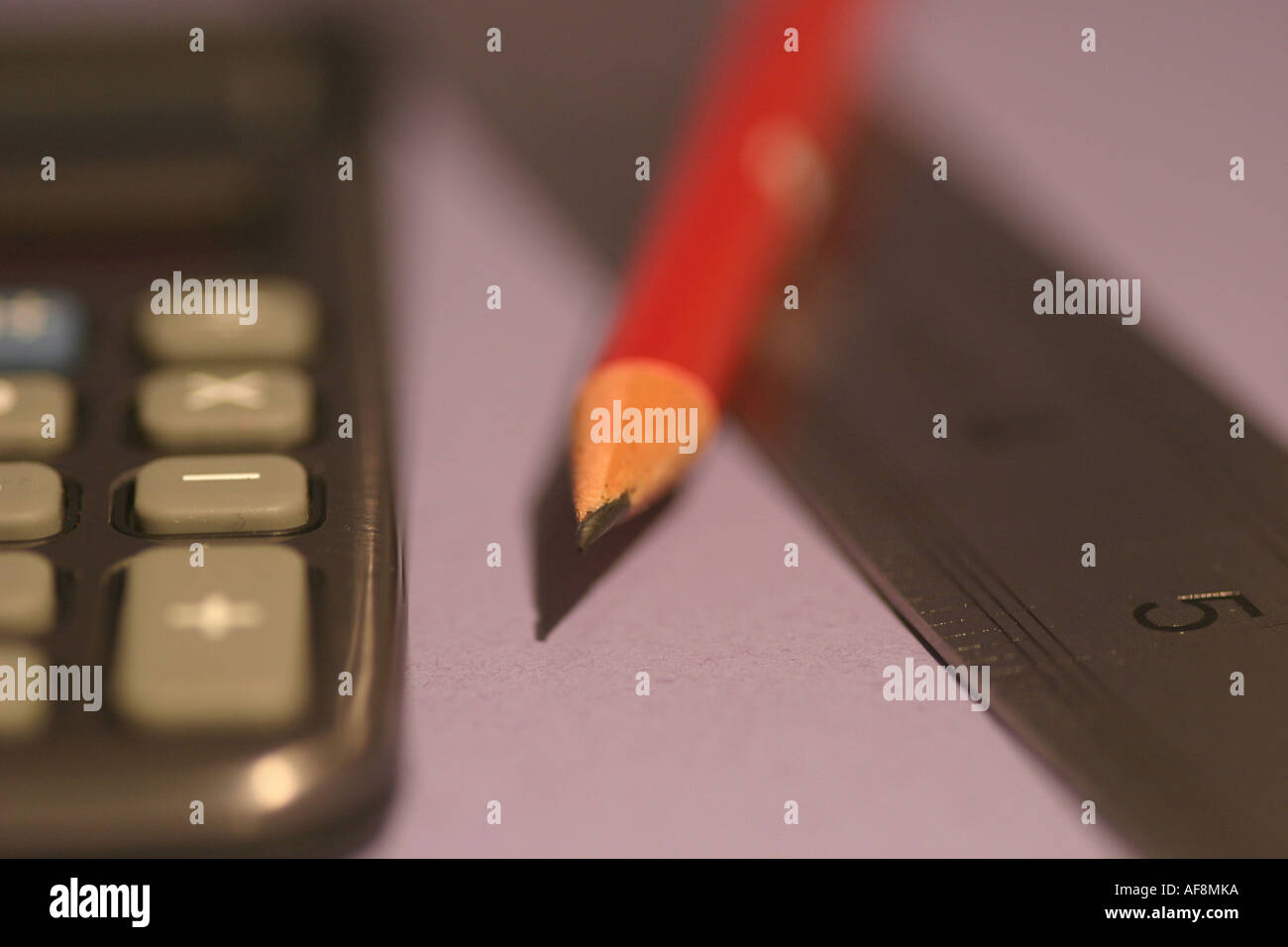 Stock photograph calculator pencil ruler hi-res stock photography and ...