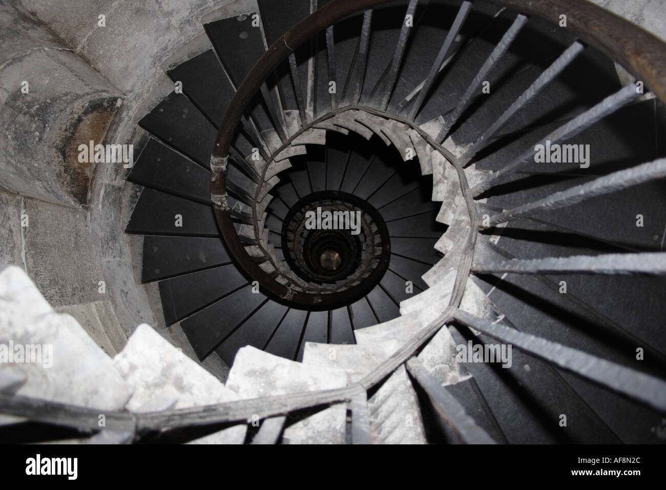 Spiral Staircase at The Monument London Stock Photo - Alamy