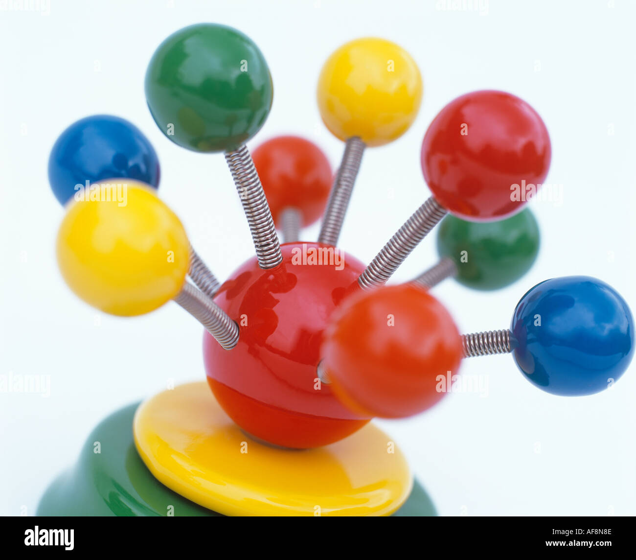 Coloured balls on springs Stock Photo - Alamy