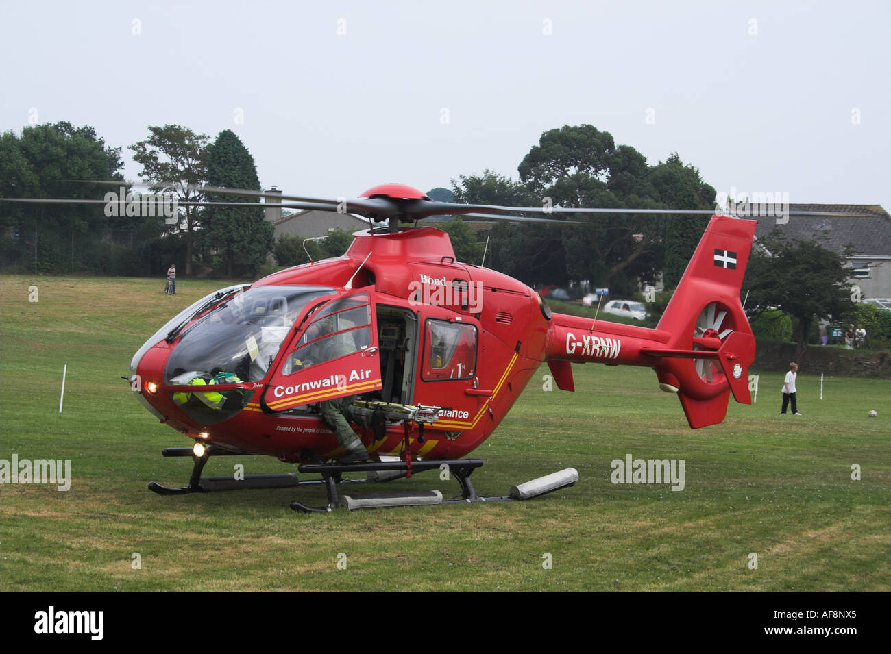 The Cornwall Air Ambulance on an emergency call Stock Photo - Alamy
