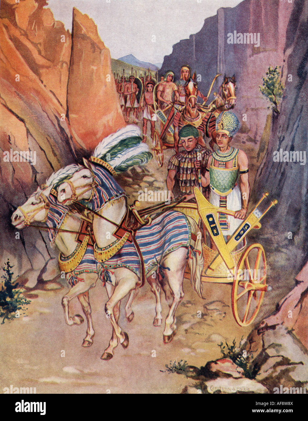 Thothmes III Leading His Army Through The Pass of Aaruna Stock Photo ...