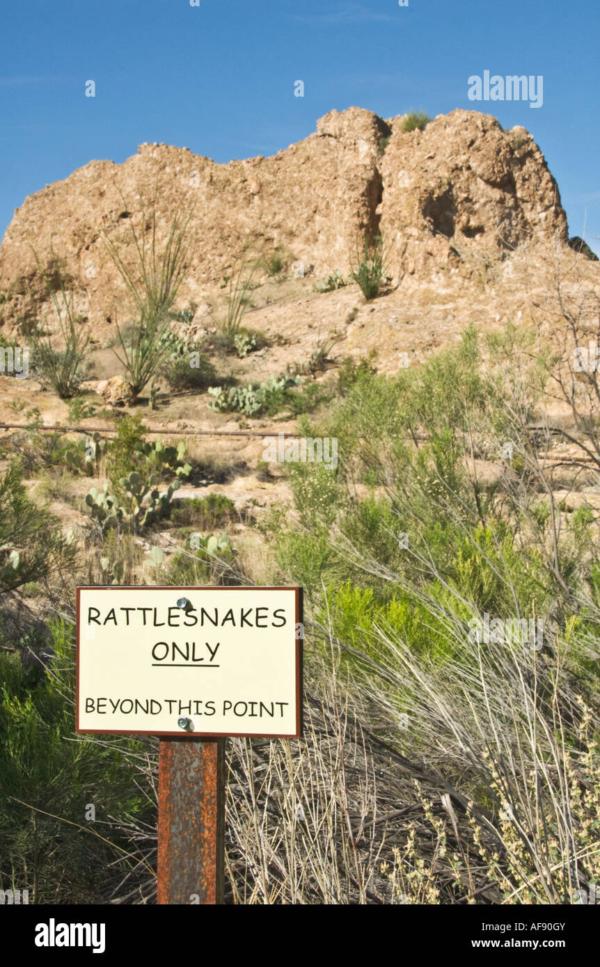 Arizona Superior Boyce Thompson Arboretum rattlesnake warning sign ...