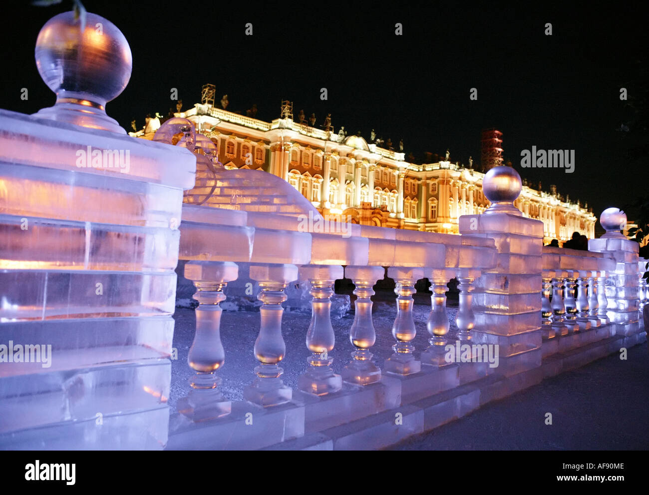 Russia. Saint Petersburg. Ice Palace on the Palace Square, exact copy ...