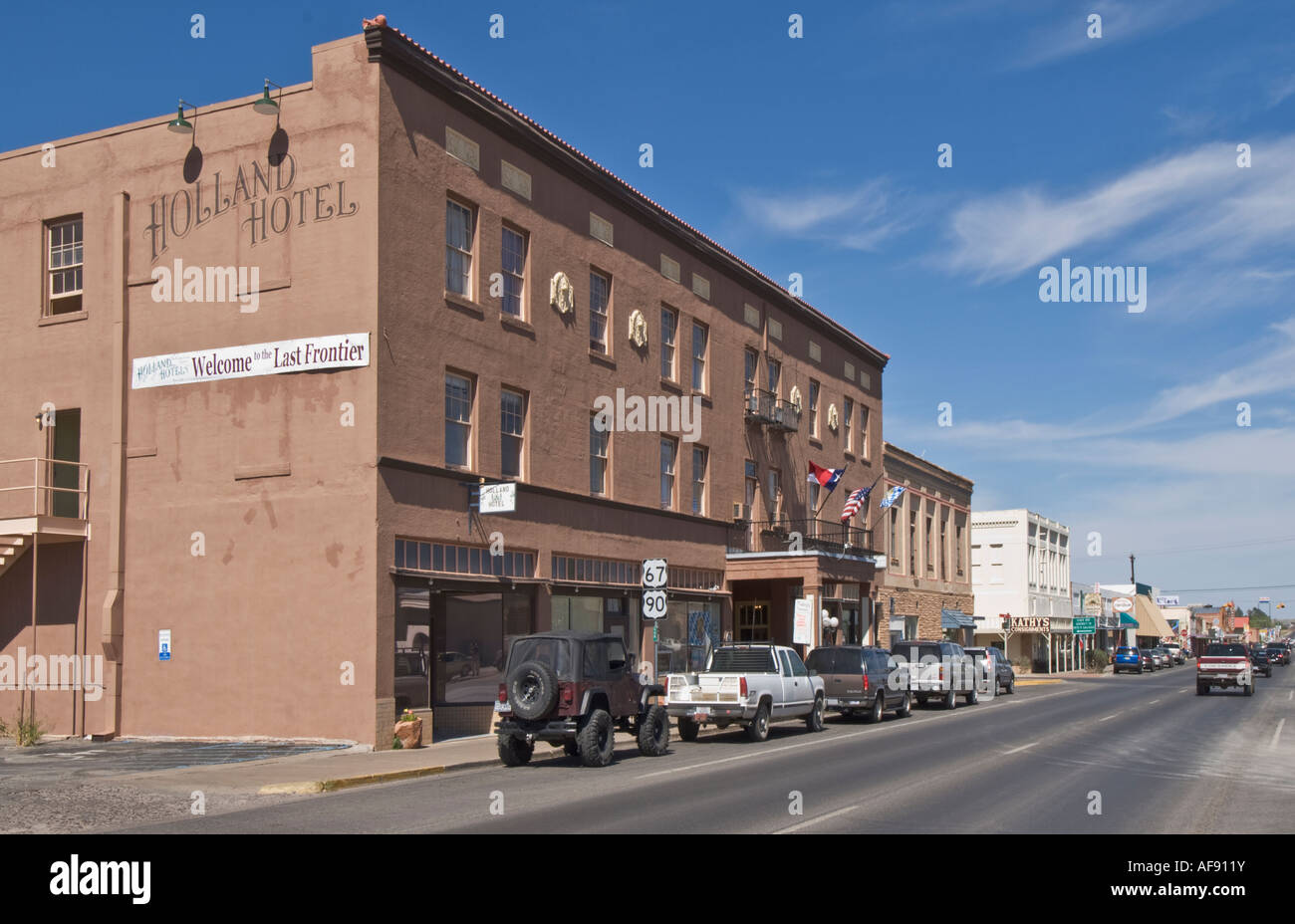Texas Alpine Main Street Holland Hotel Stock Photo - Alamy