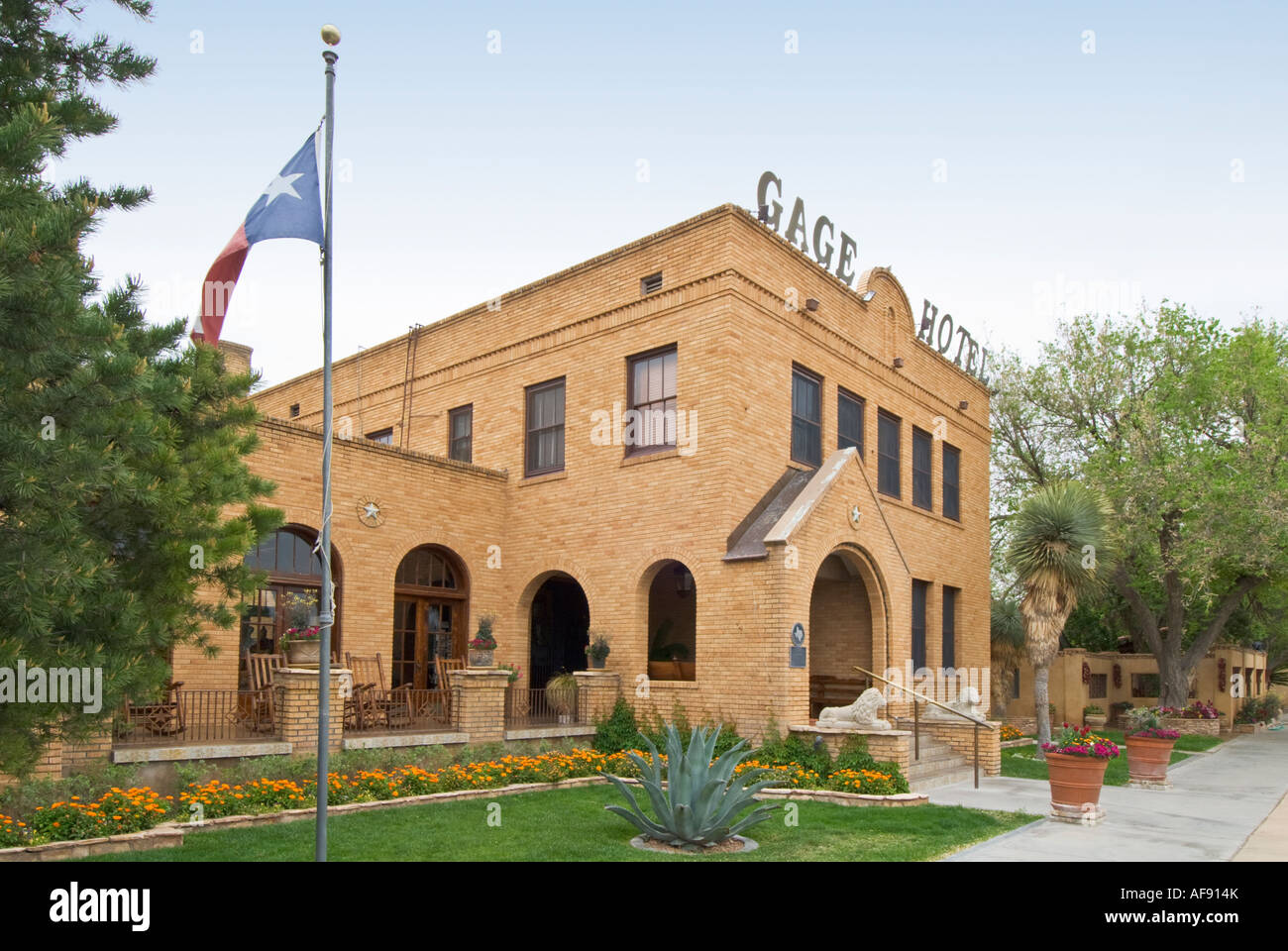 Texas Marathon Gage Hotel exterior Stock Photo - Alamy