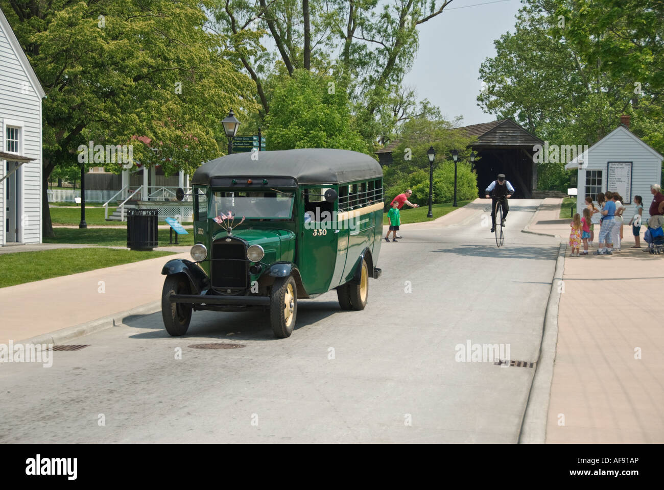 Michigan Dearborn The Henry Ford Greenfield Village vintage bus Stock ...