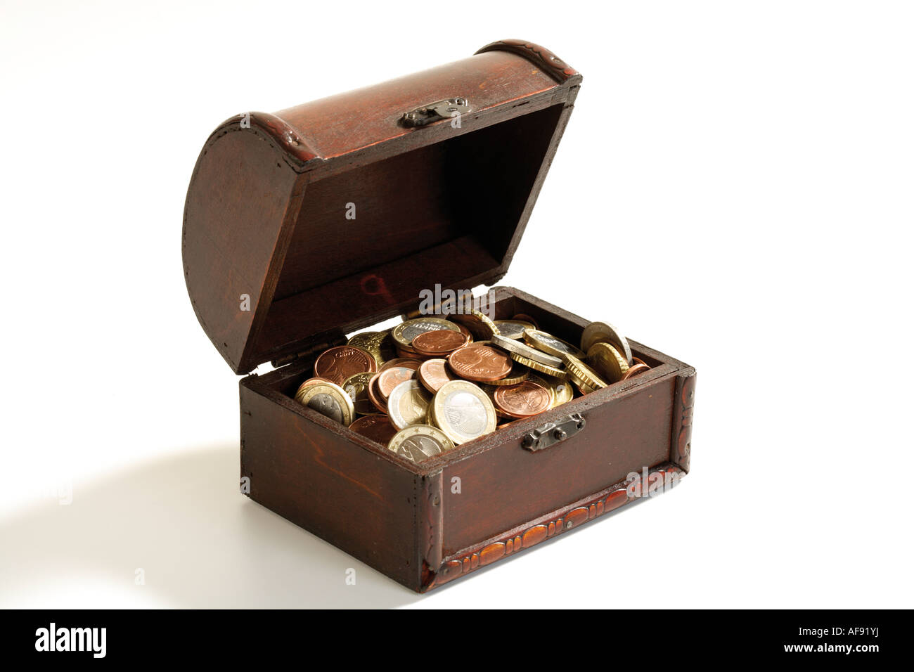 Open cash, full of coins Stock Photo - Alamy